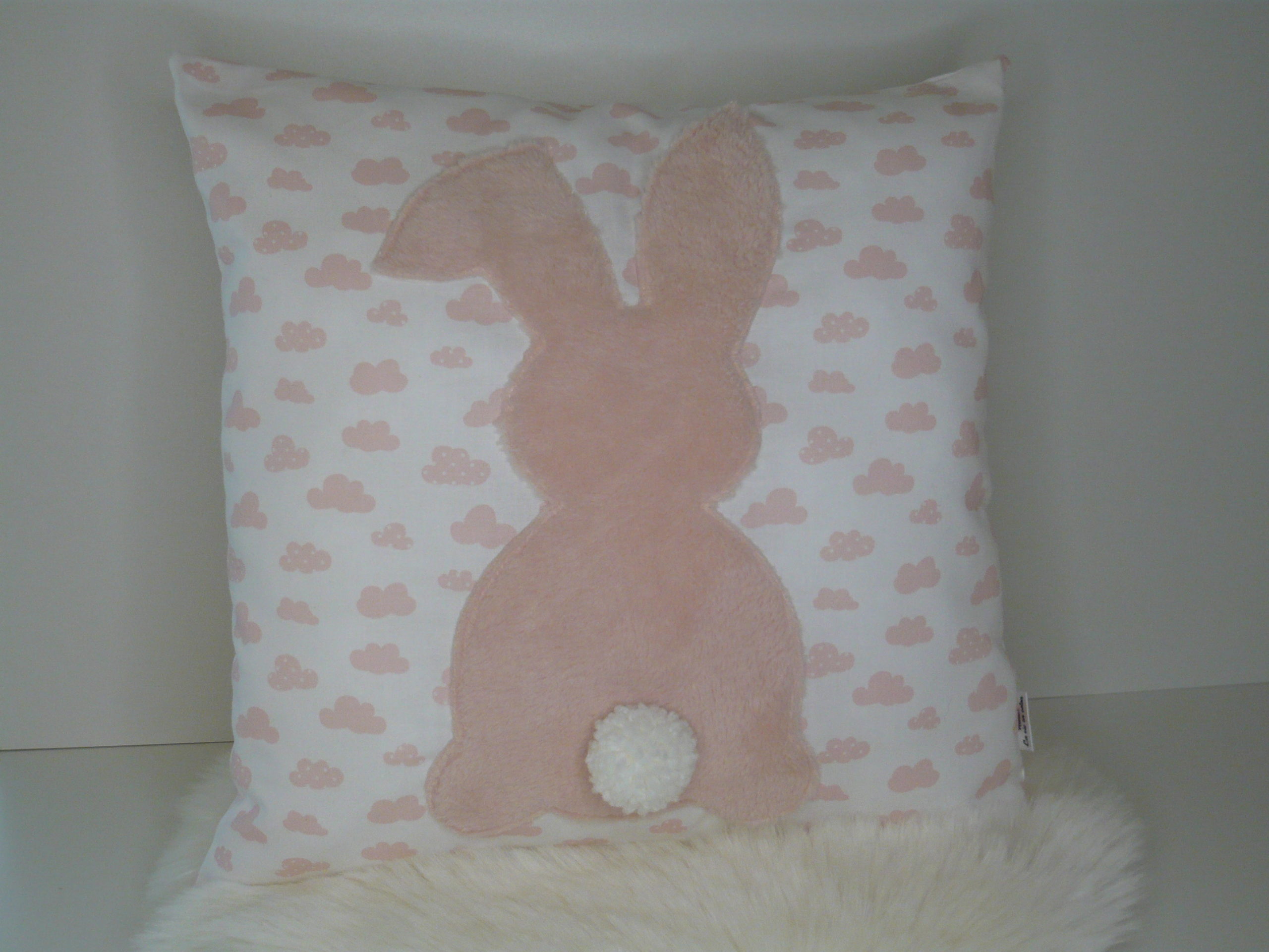 Coussin « Lapin » rose – La vie en coton